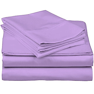 BedFantasy Lilac 6 Piece Luxury Bedding Sheet Set Full Size 1000 Thread Count, 100% Egyptian Cotton 18 Inch Deep Pocket Bed Sheets