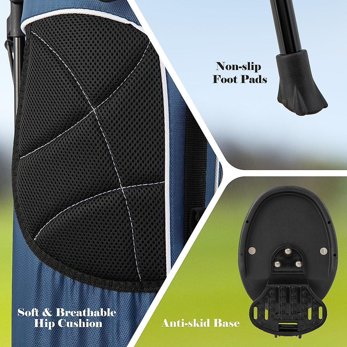 Tangkula Golf Stand Bag Lightweight Organized Golf Bag Easy Carry Shoulder Bag with 4 Way Dividers and 4 Pockets for Extra Storage Sunday Golf Bag, Blue