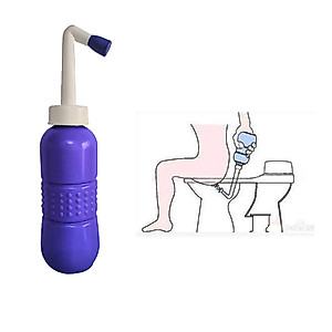 Antallcky Portable Travel Bidet Butt Cleaner Wiper Hand Personal Bidet Sprayer for Toilet, Anal Perineal Cleansing Bottle for Men,Women-450ML,Blue 2pcs