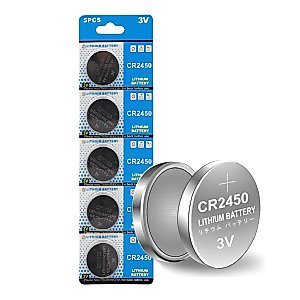 Cotchear 5pcs/Pack CR2450 Coin Battery 550mAh 3V CR 2450 Button Cell Batteries ECR2450 KCR2450 5029LC LM2450 3V Battery for Car Key Remote