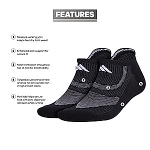 adidas Unisex Superlite Performance Tabbed Running With Achilles Protection (2-pair) No Show Sock, Black/Onix Grey/Grey, Medium US