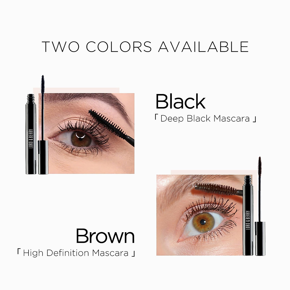 Lord & Berry Back in Black Liquid Lightweight Lash Mascara Black for Volume and Length, Long Lasting Moisture, Great For Short Lashes Eye Makeup, Cruelty Free, 0.6 oz, Deep Black
