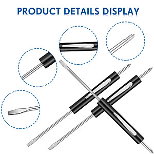 10 Pieces Pocket Screwdriver Set with Clip Double End and Slotted Two-use Screwdriver Set Pocket Mini Pocket Screwdrivers for Mechanics, Electricians, Electronic Technicians, Assemblers (Black)