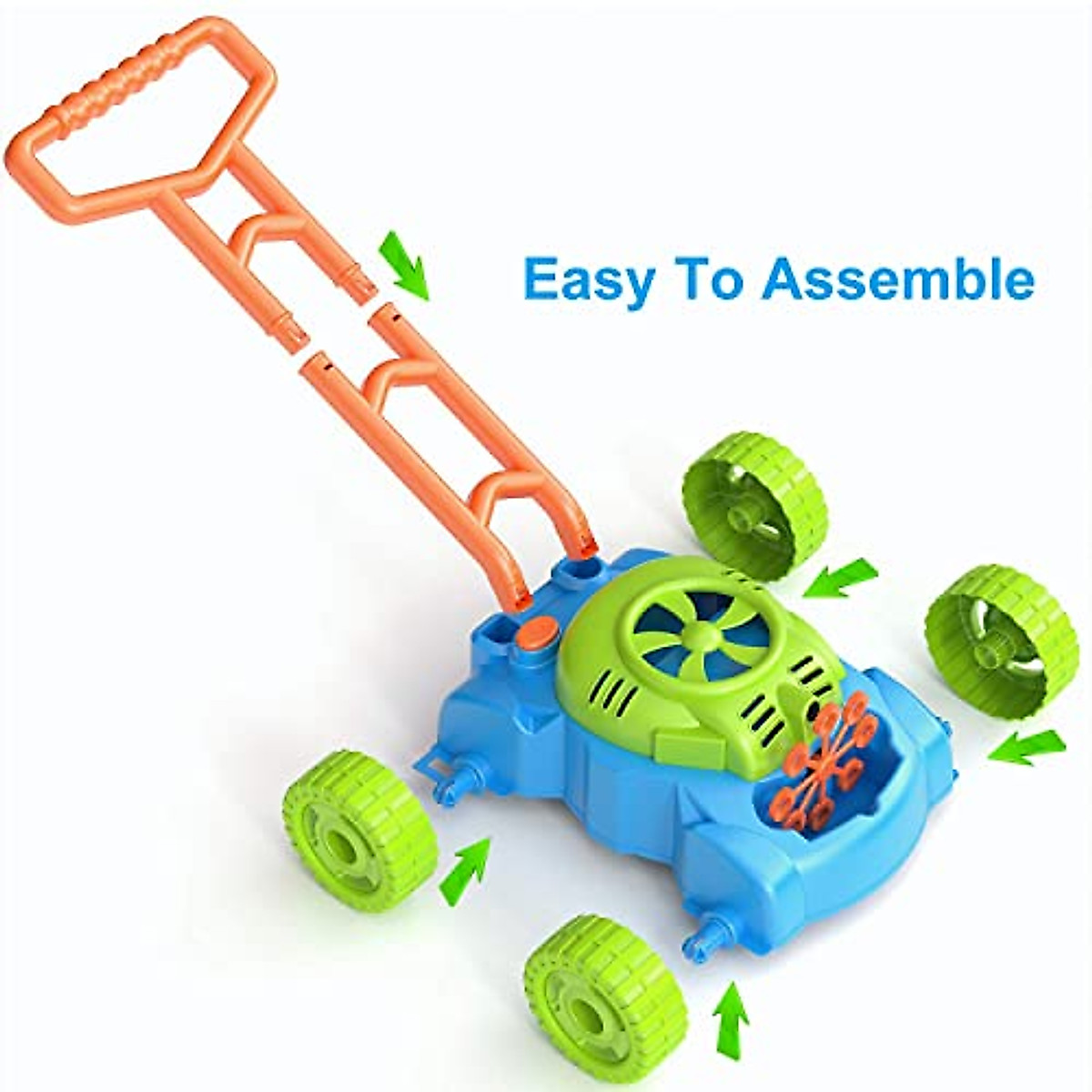 JUMELLA Automatic Lawn Mower Bubble Machine with Music for Kids, Baby Activity Walker for Outdoor, Push Toys for Toddler, Christmas Birthday Gifts for Preschool Boys Girls