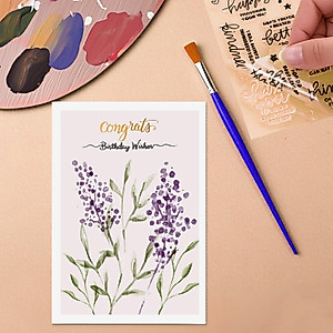 4 Sheets Words Clear Stamp Silicone Stamp Cards with Sentiments, Greeting Words Pattern for Thanksgiving Christmas Holiday Card Making and DIY Scrapbooking Journaling