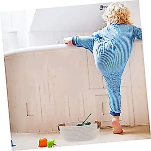 LIGHTAOTAO Cotton Rope Storage Basket White Hamper Baby Decor White Decor Cotton Rope Basket Jute Rope Basket Decorative Woven Basket Bathroom Organizing Baskets Cotton Basket Blanket