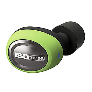 ISOtunes Free True Wireless Earplug Earbuds, 22 dB Noise Reduction Rating, 21 Hour Battery, Noise Cancelling Mic, OSHA Compliant Bluetooth Hearing Protector (Safety Green)
