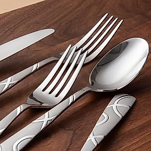 HIKAA 20PCS Silverware Set Service for 4,Premium Stainless Steel Cutlery Set, Mirror Polished Flatware Sets,Modern Kitchen Eating Utensils Set Include Spoons Forks Knives