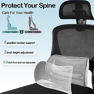 Estevo Ergonomic Office Chair with Tilt-Lock, Home Office Desk Chair with Auto Lumbar Support, High Back Mesh Desk Chair with Adjustable Headrest, Swivel Task Chair or Study Room Bedroom,Black