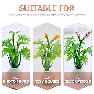 VOSAREA 7pcs Doll House Potted Plant Miniature Mini Verse Make It Mini Food Artificial Bonsai Decor Desk Topper Mini Foods Floral Decorations Mini House Prop Flowers Child Plastic Indoor