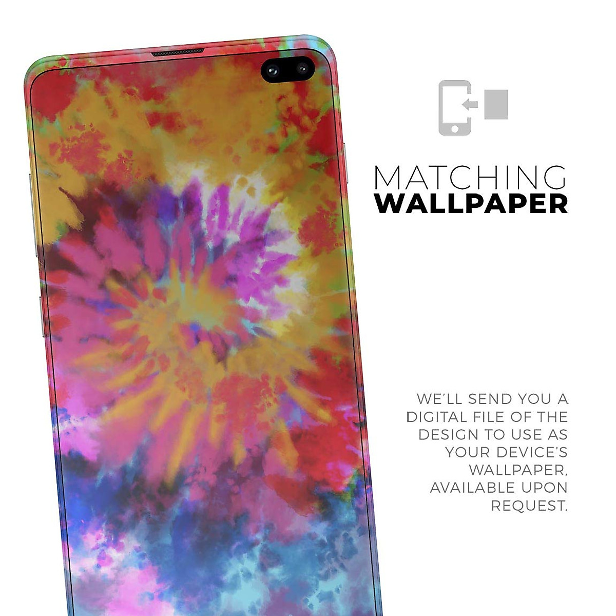 DesignSkinz Spiral Tie Dye V8 Protective Vinyl Decal Wrap Skin Cover Compatible with The Samsung Galaxy S20 (Screen Trim & Back Glass Skin)