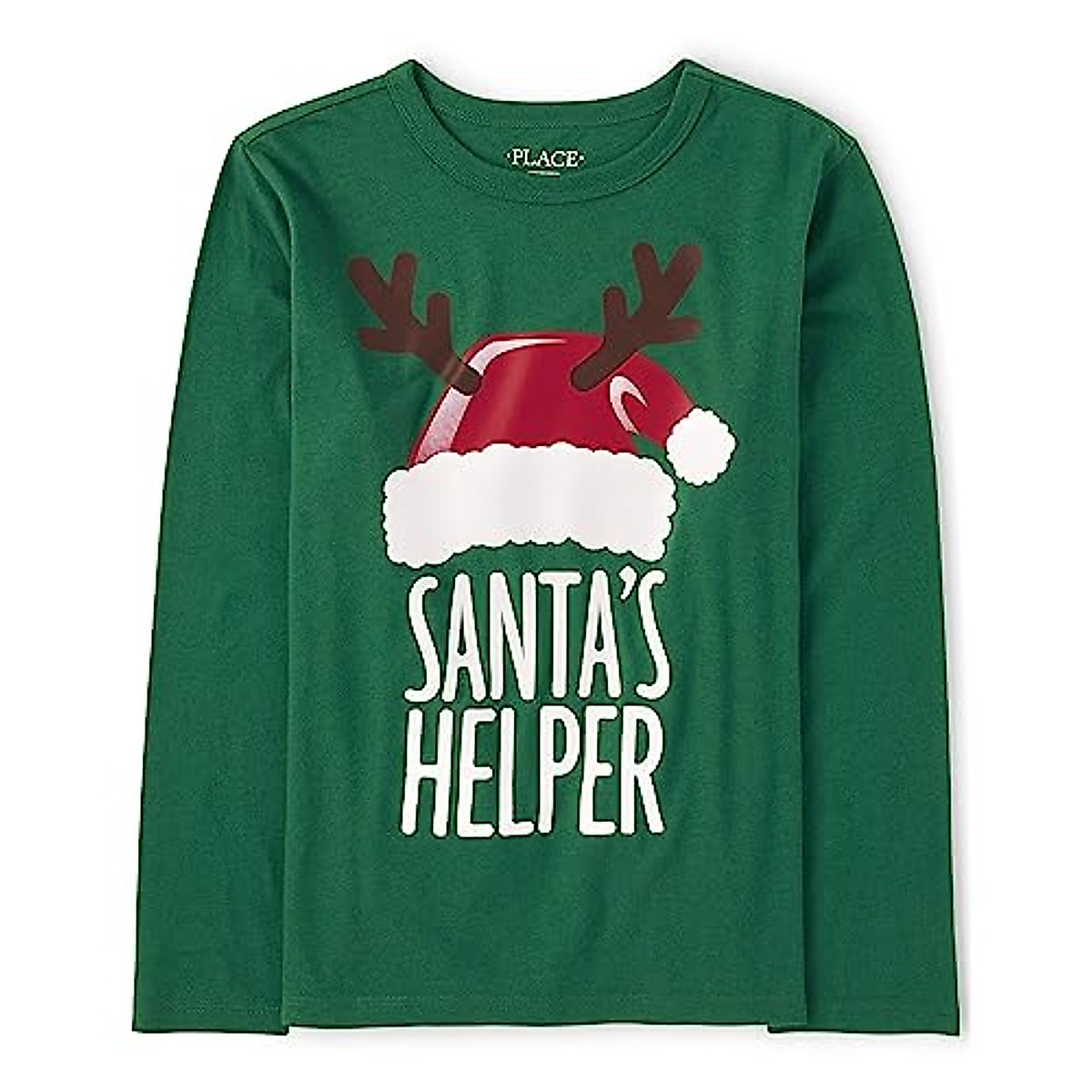 The Children's Place Unisex-Baby Long Sleeve Christmas Graphic T-shirt Santa's Helper Small