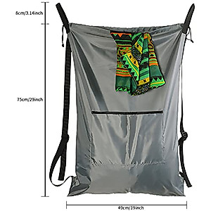 Large Laundry Backpack for College Students 29" x 19" with Adjustable Straps & Handles, Can Hanging Carry Laundry Hamper Bag Pocket for Travel and Camping