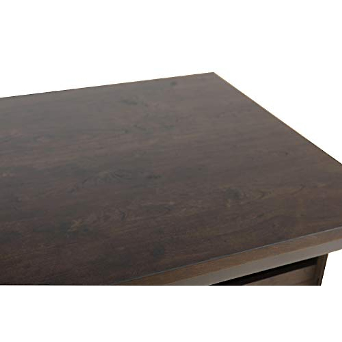 Studio Space 58" Modern Wood, Simple Style Study Laptop Computer Desk Home Office Workstation with Motion Storage Drawer and Metal Frame, Brown