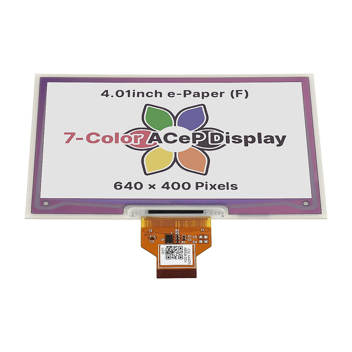 waveshare 4.01inch Colorful E-Paper E-Ink Raw Display Compatible with Raspberry Pi 4B/3B+/3B/2B/B+/A+/Zero/Zero W/WH/Zero 2W Series Boards 640×400 Pixels ACeP 7-Color Without PCB