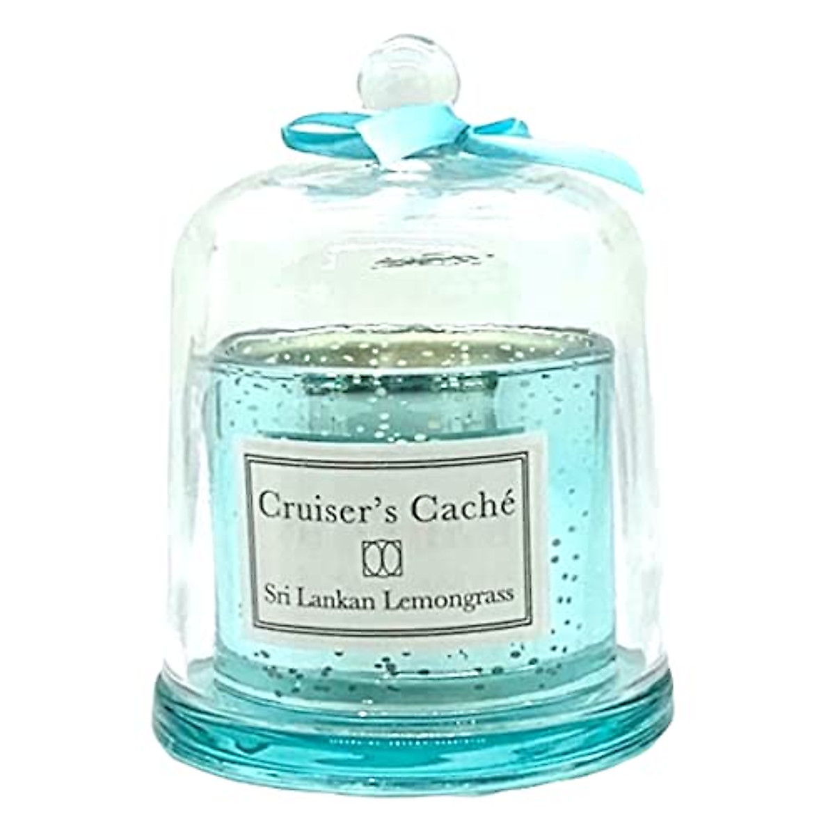 Cruiser’s Caché | Parfumerie Collection | Sri Lankan Lemongrass | Scented Cloche or Dome Candle Jar | 4.2oz | 25hr Burn Time