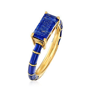 Ross-Simons Gemstone and Enamel Ring in 18kt Gold Over Sterling