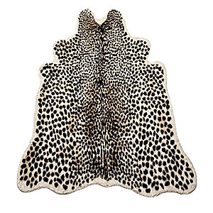 Huichenxing2021FURSTORE Faux Cheetah Area Rug Animals Printed Hide Mats Leopard Faux Hide Area Rug 5.2ft x 6.5ft/ 63 x 78.7inch / 160 x 200cm