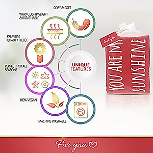 EasyFluffy I Love You Blanket - Girlfriend Gifts for Girlfriends and Boyfriends - Inspirational Blankets for Women - Couples Blanket - Love Gifts - Hug Blanket, Throw 50” x 60” (Red)