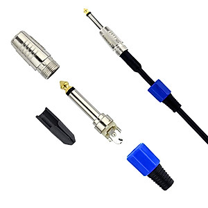 1/4" Audio Plugs 6.35 mm Plug TS 1/4 inch Solder Type Mono Plug Light Straight Design Connector for DJ Mixer Speaker Guitar Cables Phono Patch Cable Microphone Cables Durable ABS Material (5 Pack)