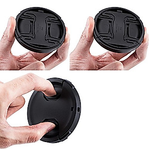 49mm Front Lens Cap Cover with Deluxe Cap Keeper for Canon EOS M50 M5 M6 Mark II M200 M100 with Kit Lens EF-M 15-45mm f/3.5-6.3 is STM, for Canon R50 R10 with RF-S 18-45mm Lens & More 49mm Lenses