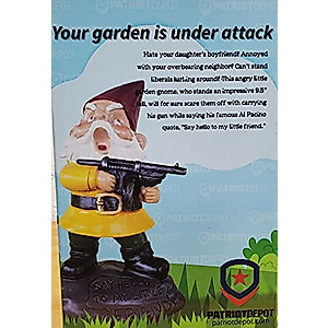 Patriot Depot Say Hello to My Little Friend Garden Gnome