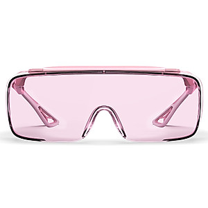 MEIGIX Safety Glasses Anti Fog Goggles Protective Eyewear Blue Light Blocking Anti Dust UV Protection Glasses For Men Women (pink)