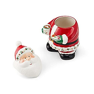 Pfaltzgraff Winterberry Santa Cookie Jar, 10 Inch, Multicolored