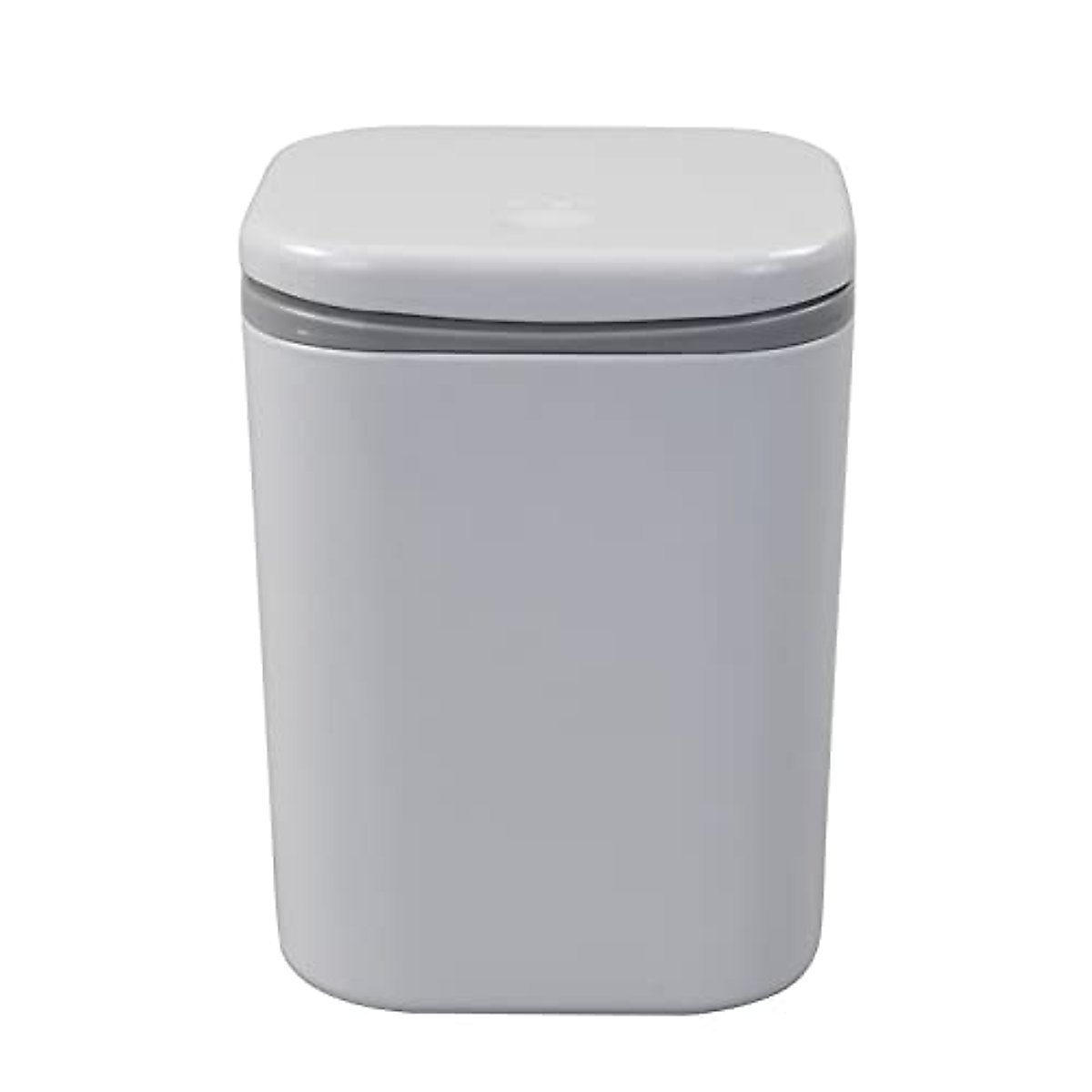 Vababa Grey 2 L/0.5 Gallon Tiny Trash Can, Push-Button Mini Garbage Can