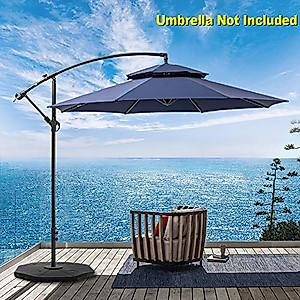 Crestlive Products 120 LBS 4Pcs Patio Offset Umbrella Base, Heavy Duty Plastic Cantilever Weights, Water & Sand Filled Octagon Umbrella Stand for Outdoor, Lawn, Garden (Black)