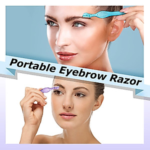 8 Pcs Small Eyebrow Razor for Women Portable Face Razors for Women Facial Hair Lip Trimmer Hair Shaving Removal Tool Dermaplaning Tool Eyebrow Shaver with Safety Cap for Makeup Face Care, 4 Colors