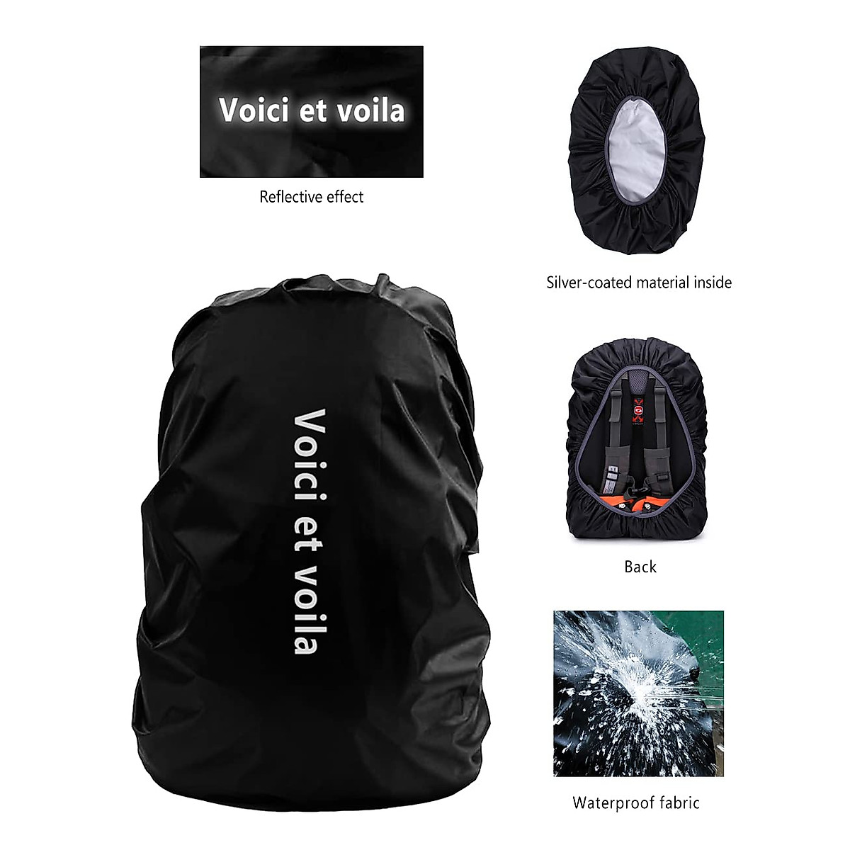 Voici et Voila Large Trolley Schoolbag Rolling Laptop Bag Wheeled Backpack Book Bag with wheels for Boys College School Roller Rucksack Men's Backpack on Wheels for Teens