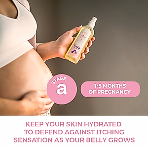 LESKA Maternity Stretch Mark Moisturizing Oil | STAGE A: SOOTHE Happy Belly Oil (Pregnancy Months 1-5) | Part of a Complete 3 Stage Pregnancy Skin Care System | New Mom Gifts (4.22oz)