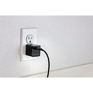 Scosche HA12-RP SuperCube 12W Single USB Port Portable Wall Charger Adapter for All USB Devices, Cell Phone, Tablet, Travel Charger in Black