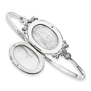 FJC Finejewelers Sterling Silver Locket Bangle (7 inch wrist)
