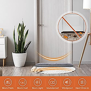 Door Draft Stopper,YOOGO 36 Inch Under Door Draft Blocker for Bottom of Door,Weighted Under Door Draft Noise/Wind/Light/Air/Dust/Odor Blocker for Apartment Door Gap Filler Bottom,Fabric Draft Guard