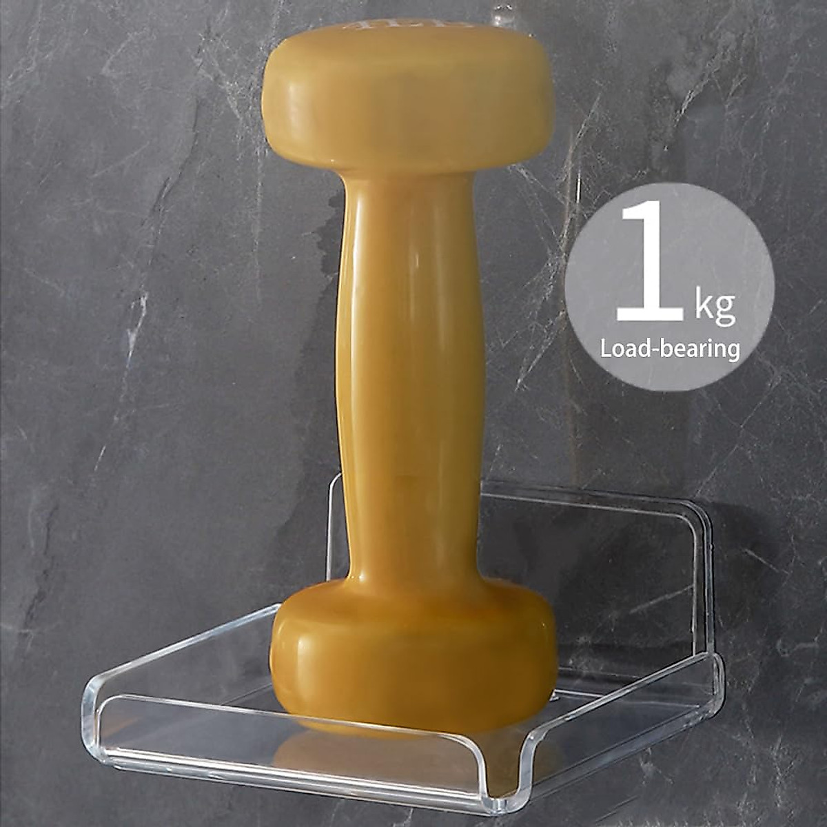 REQO Acrylic Floating Small Wall Shelves,Mini Wall Mounted Hanging Display Shelves, Universal Adhesive Shelf Easy to Install No Drill,for Security Cameras, Baby Monitors, Smart Speaker (2pcs)