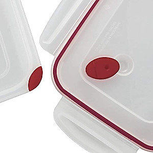 Sterilite 0 Ultra-Seal 16 Cup Food Storage Container, See-Through Lid & Base with Rocket Red Accents, 4-Pack