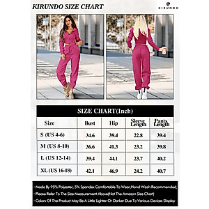 KIRUNDO Women's Fall Two Piece Outfit Long Sleeve Cropped Hoodie Jacket Long Pants Tracksuit Sweatsuits Jogger Set Hot Pink