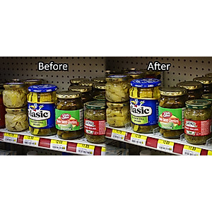 Clear Plastic Gondola Shelf Dividers, Universal Fits All Gondola Shelving up to 16" D - 100 Pack