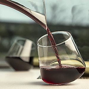 Stemless Wine Glasses Set of 2 Aerating wine glasses Elegant Wine Glasses Stemless large wine glass CulinexCo.com Red Wine Glass Tumbler stemless wine glass set cup wine cups non drip no spill glass