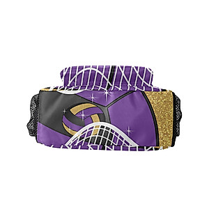 XIUCOO Custom Printed Volleyball Purple Backpack Personalized Name Causual Daypack for Sport Camping