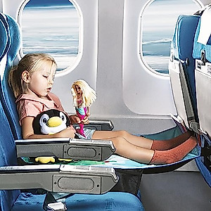 Froggy Family Airplane Seat Extender for Kids - Travel Bed for Baby with Built-in Sleeping Bag Function - Durable and Comfortable Airplane Bed for Toddler - Kids Travel Essentials for Flying Blue