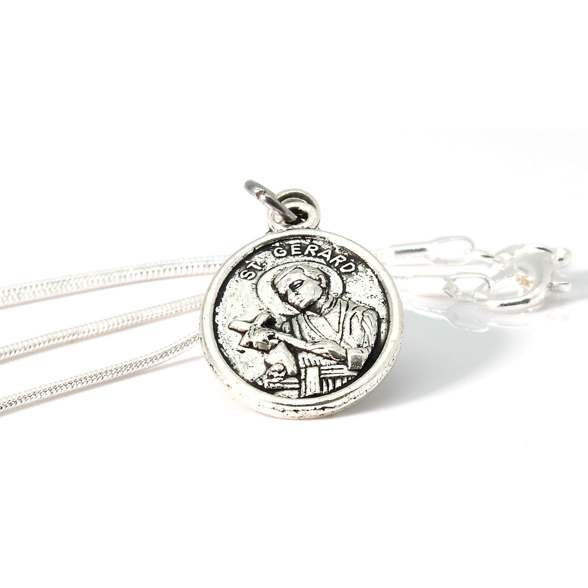 St Gerard Necklace Patron Saint of Pregnancy Charm Necklace St Gerard Pendant Patron Saint of Fertility with a Beautiful St Gerard Charm Fertility Necklace and St Philomena Anchor for Women