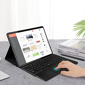 Keyboard Case with Touchpad Backlit Compatible with Surface Pro X 13-Inch, Case with Detachable Bluetooth Keyboard US Layout and Trackpad for Surface Pro X 13-Inch, Black