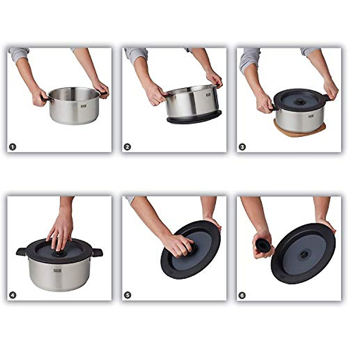 KUHN RIKON Smart & Compact Casserole Pot, 5 Litre/24 cm, Stainless Steel, 5 liters, Silver