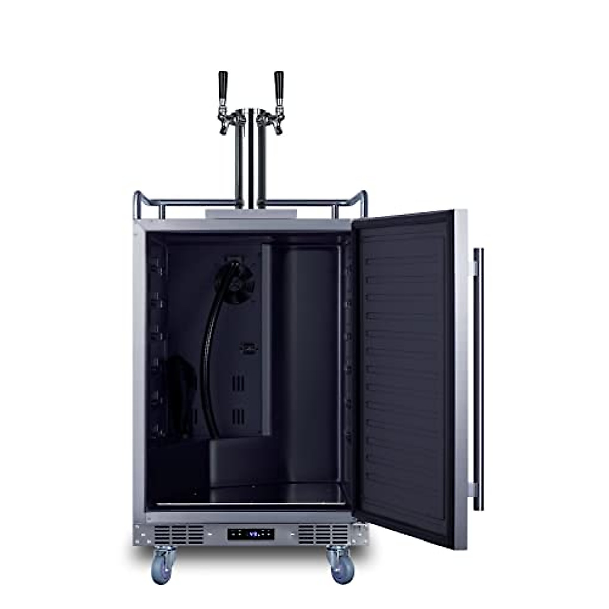 Summit SBC683OSTWIN 24" Wide Built-in or Freestanding Outdoor Beer Kegerator, Dual Tap, Weatherproof, Automatic Defrost, Digital Thermostat, Tap Cool System, Adjustable Shelves, four Casters