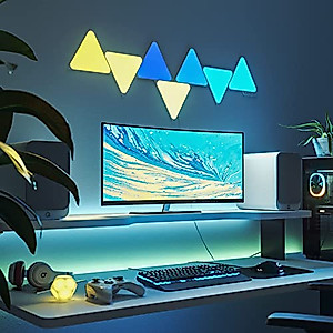 Nanoleaf Shapes WiFi and Thread Smart RGBW 16M+ Color LED Dimmable Gaming and Home Decor Wall Lights Smarter Kits (Triangles Smarter Kit (7 Pack)