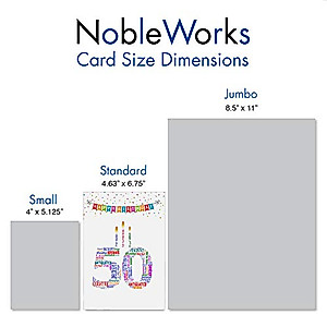 NobleWorks - 50th Funny Card for Birthday - Milestone Bday of 50 Years, Celebrate and Congrats Notecard with Envelope - Word Cloud 50 C3249MBG