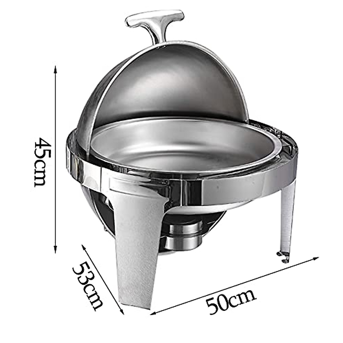 Chafing Dish Food Warmers for Parties and Buffets Round Buffet Servers and Warmers for Keeping Food Being Fresh and Delicious 6L - Alcohol Heating (GN 1/2)